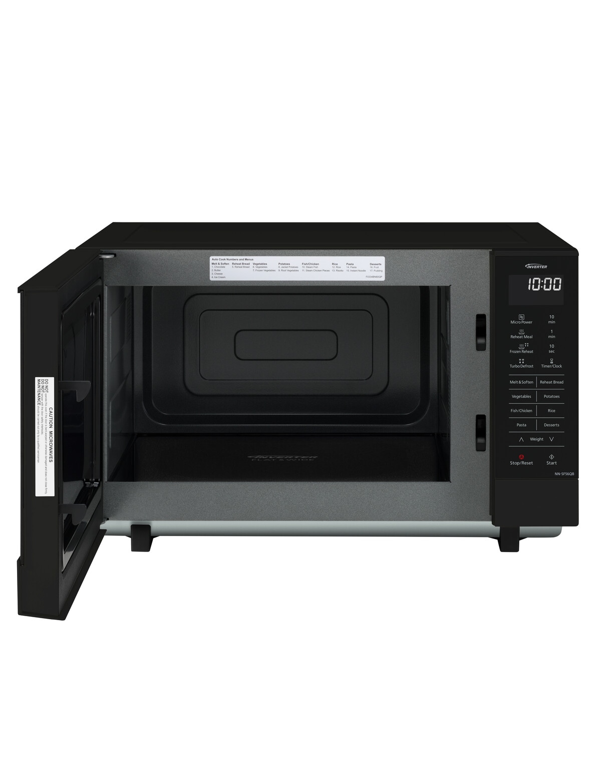 Panasonic 27L Flatbed Inverter Microwave, Black, NN-SF56QBQPQ ...