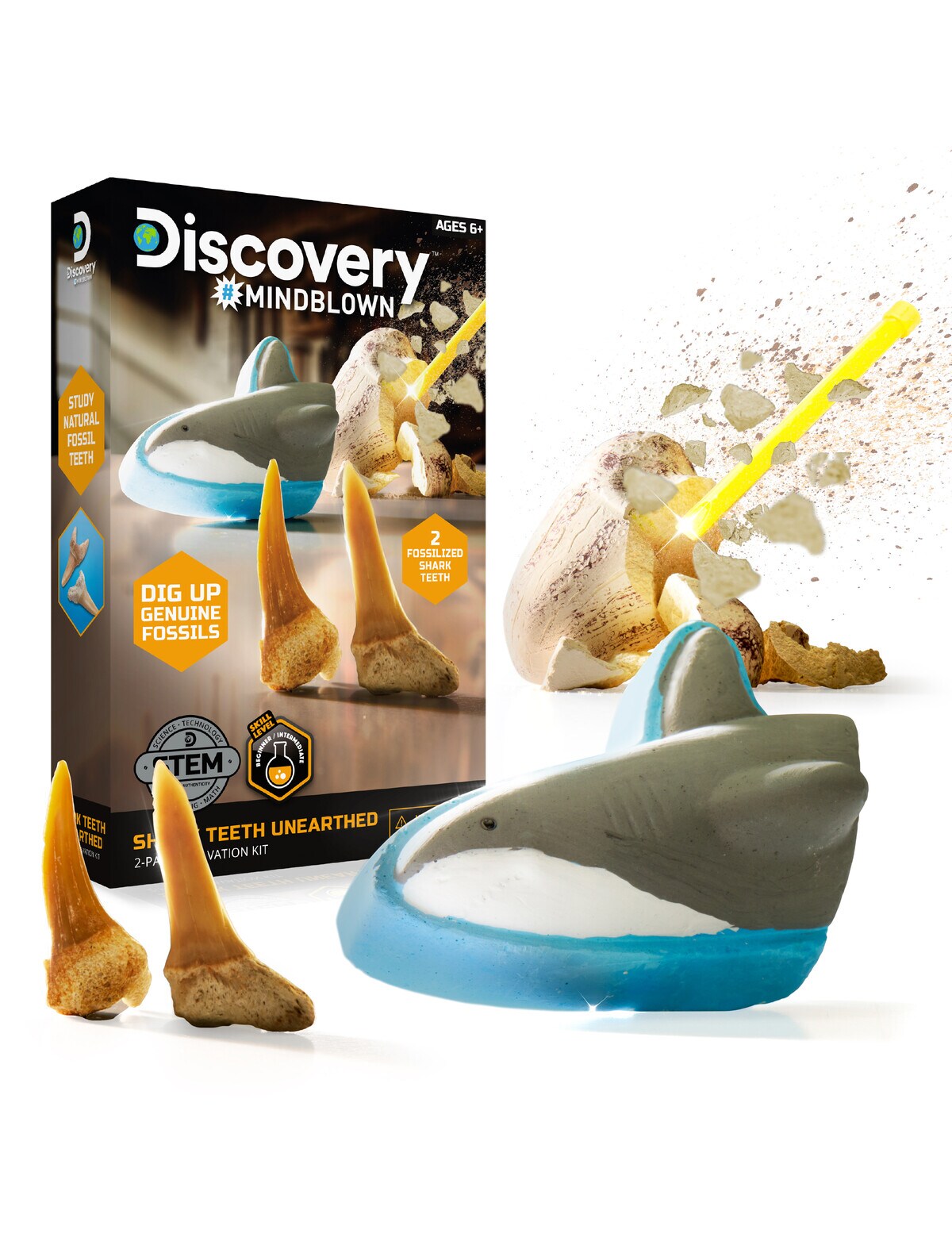 Discovery Shark Teeth Unearthed Excavation Kit, 2-Pack - Science ...