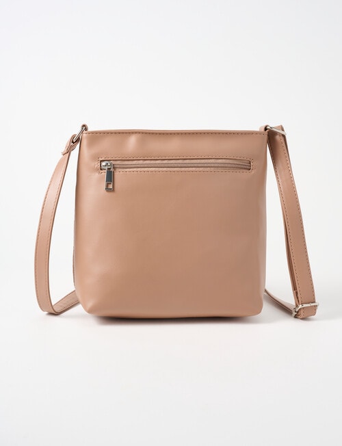 Pronta Moda Lace Embossed Crossbody Bag, Champagne - Handbags