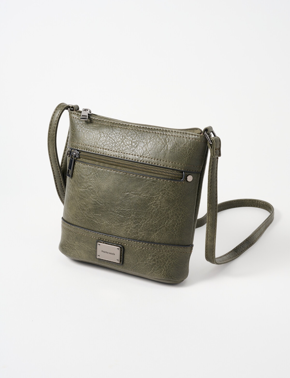 Pronta Moda Lucy Crossbody Bag, Olive - Handbags