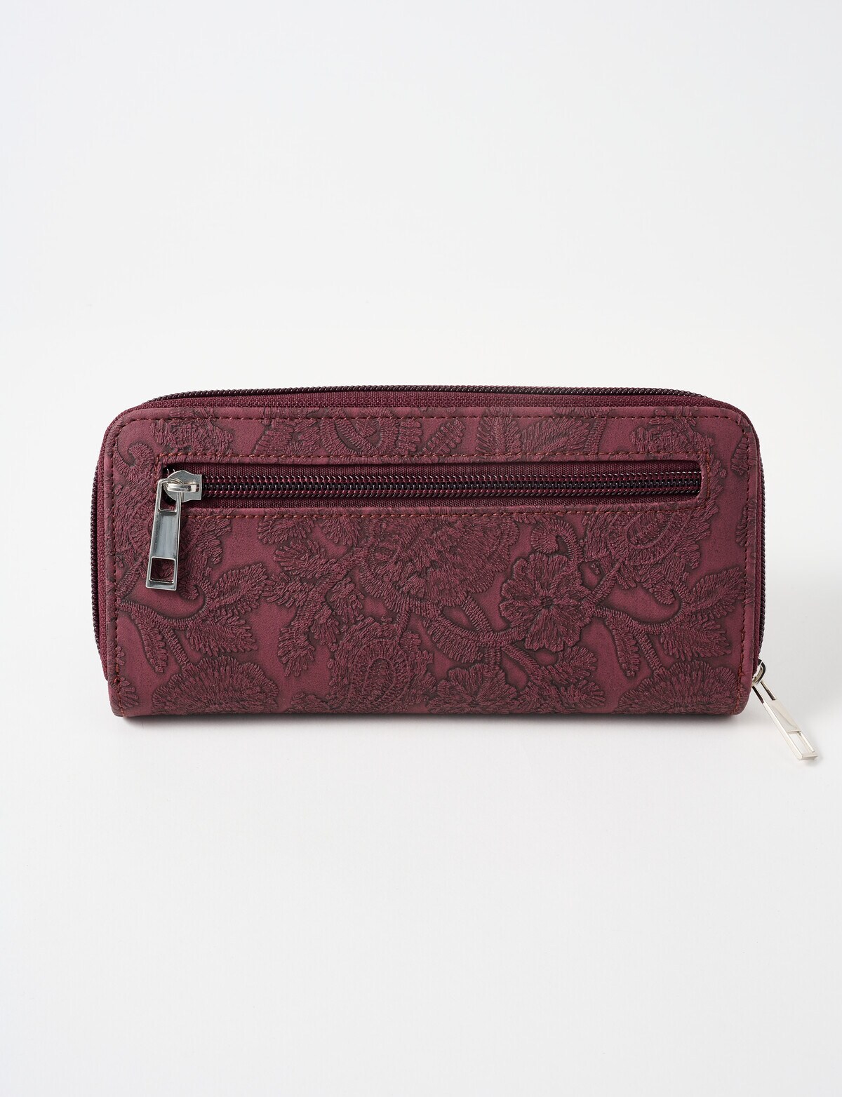 Pronta Moda Lace Embossed Tab Full Wallet, Merlot - Wallets