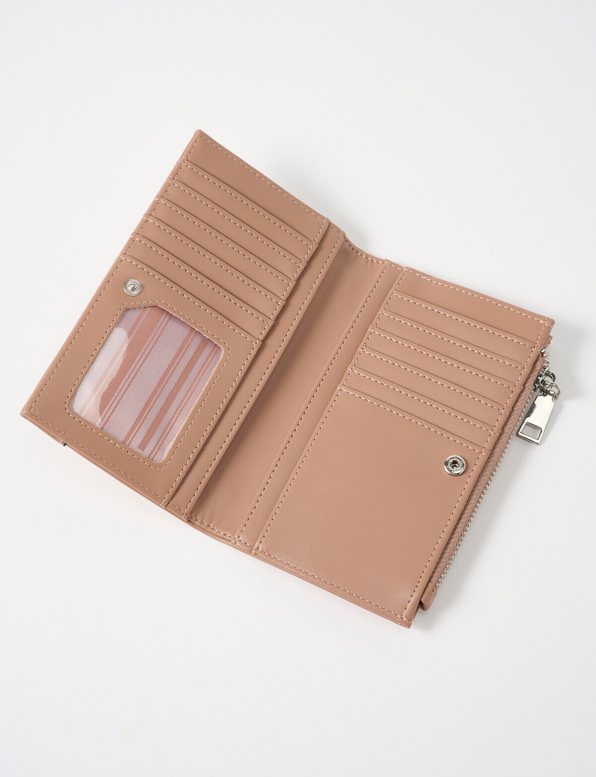 Pronta Moda Lace Embossed 3/4 Wallet, Champagne - Wallets