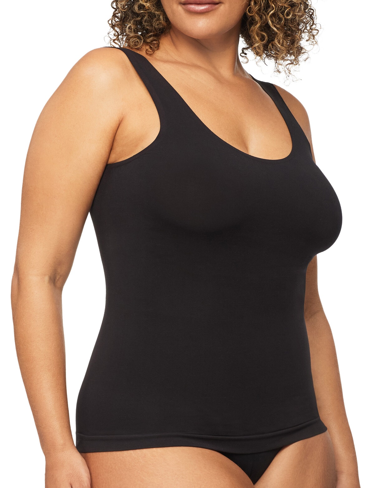 Nancy Ganz Bamboo Essentials Tank, Black, 10-18 - Shapewear