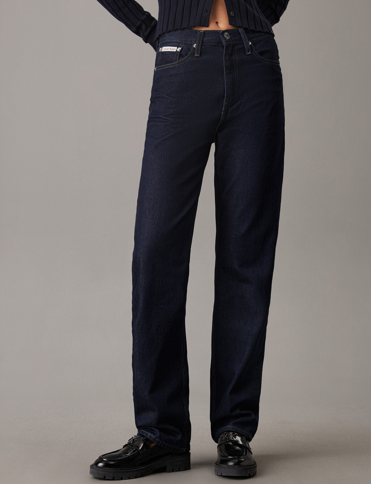 Calvin Klein High Rise Straight Jean, Rinse Blue - Jeans