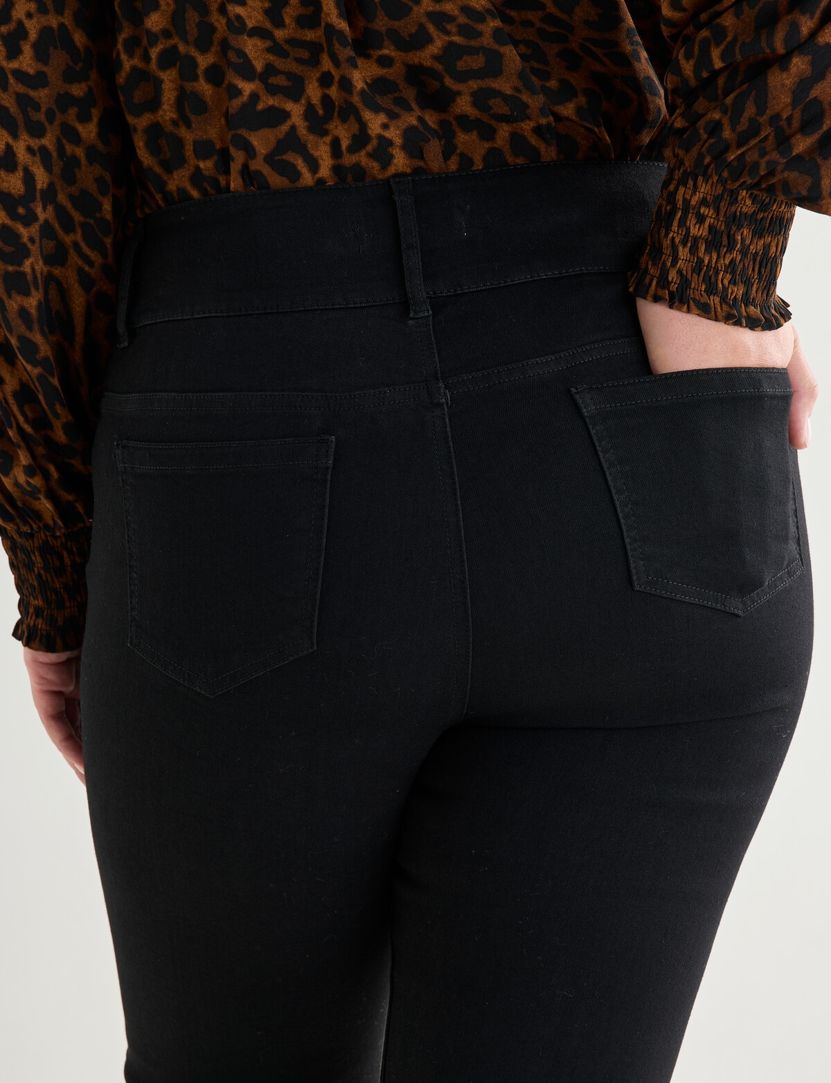 Denim Republic Curve Straight Leg Jean, Jet Black - Jeans, Pants & Shorts