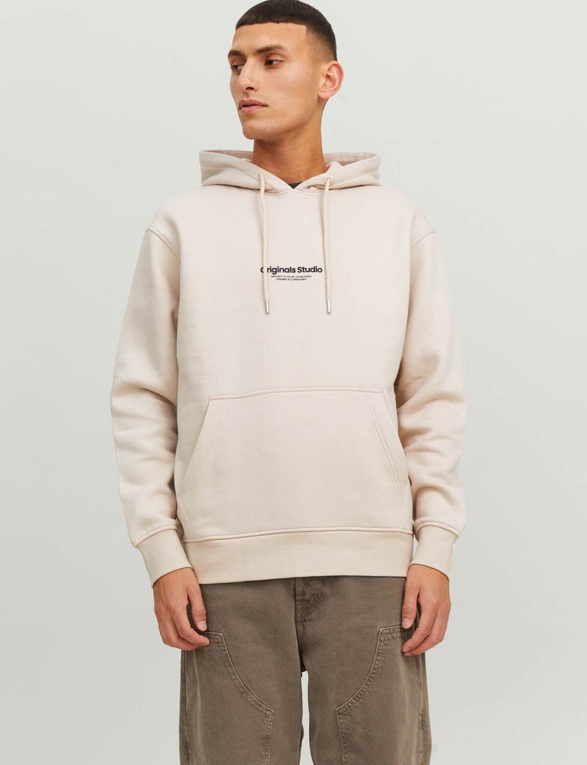 Jack & Jones Vesterbro Sweat Hoodie, Moonbeam - Sweatshirts & Hoodies