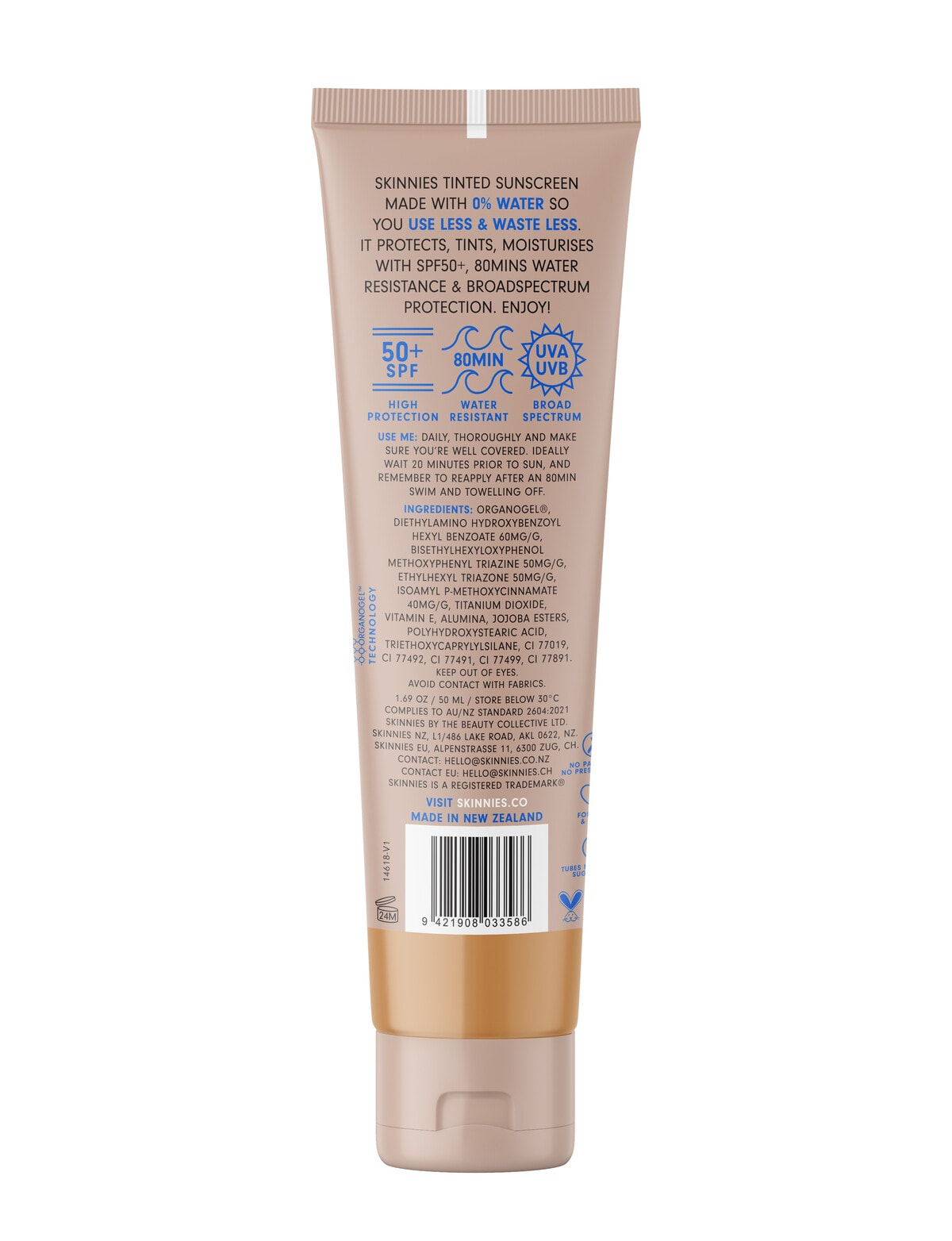 Skinnies Sunscreen Sheer Glow Tinted SPF50 Medium, 50ml - Suncare & Tanning
