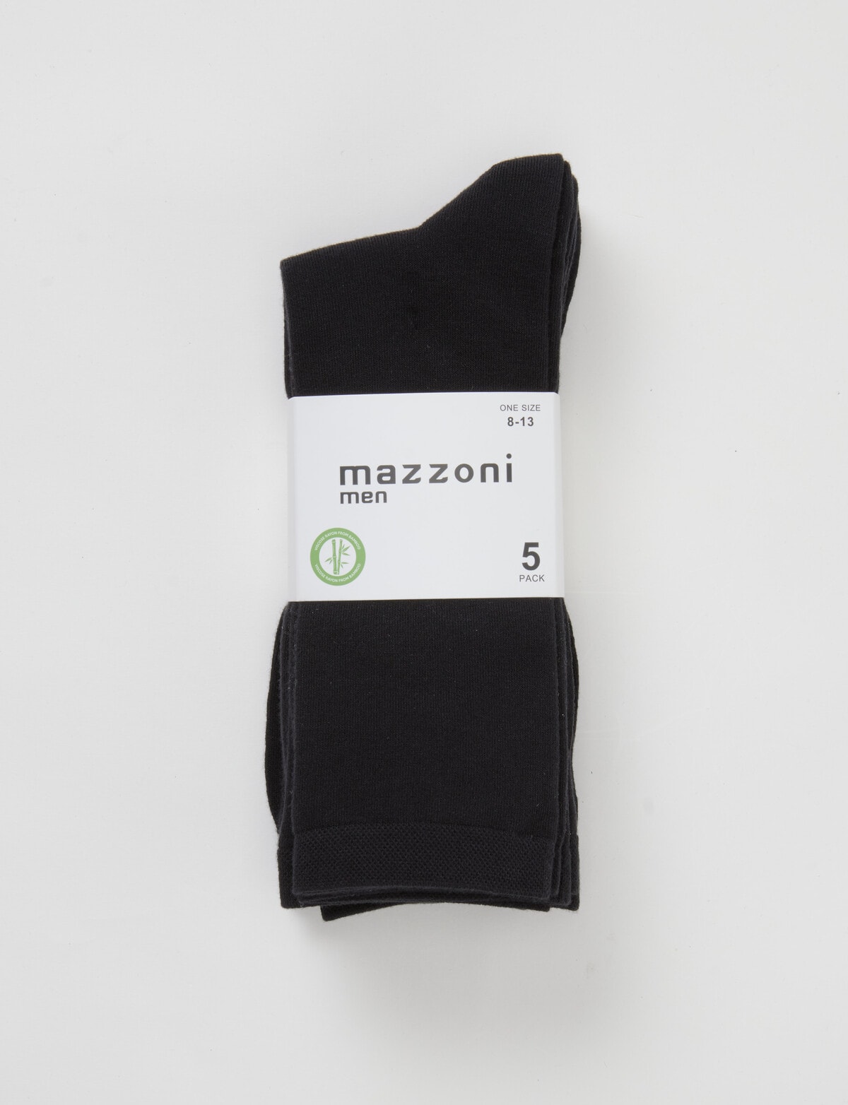 Mazzoni Viscose Rayon from Bamboo Dress Sock, 5-Pack, Black - Socks