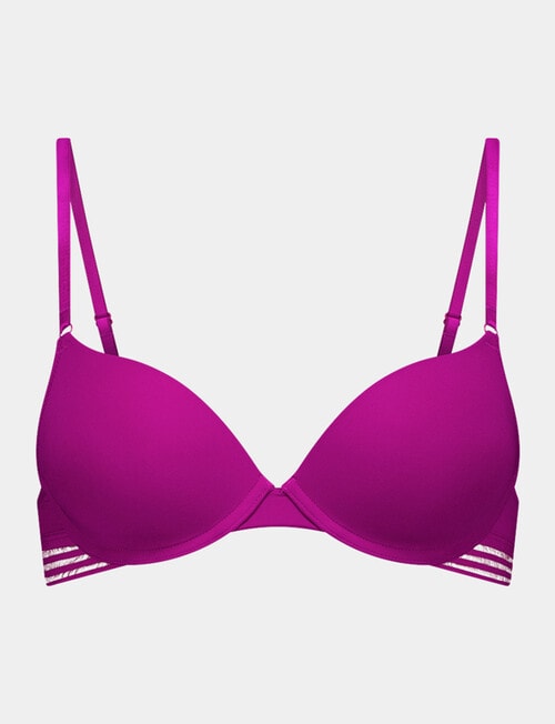 Bendon Stripe Elastic Demi Bra, Fantasy Fuchsia, A-DD - Bras