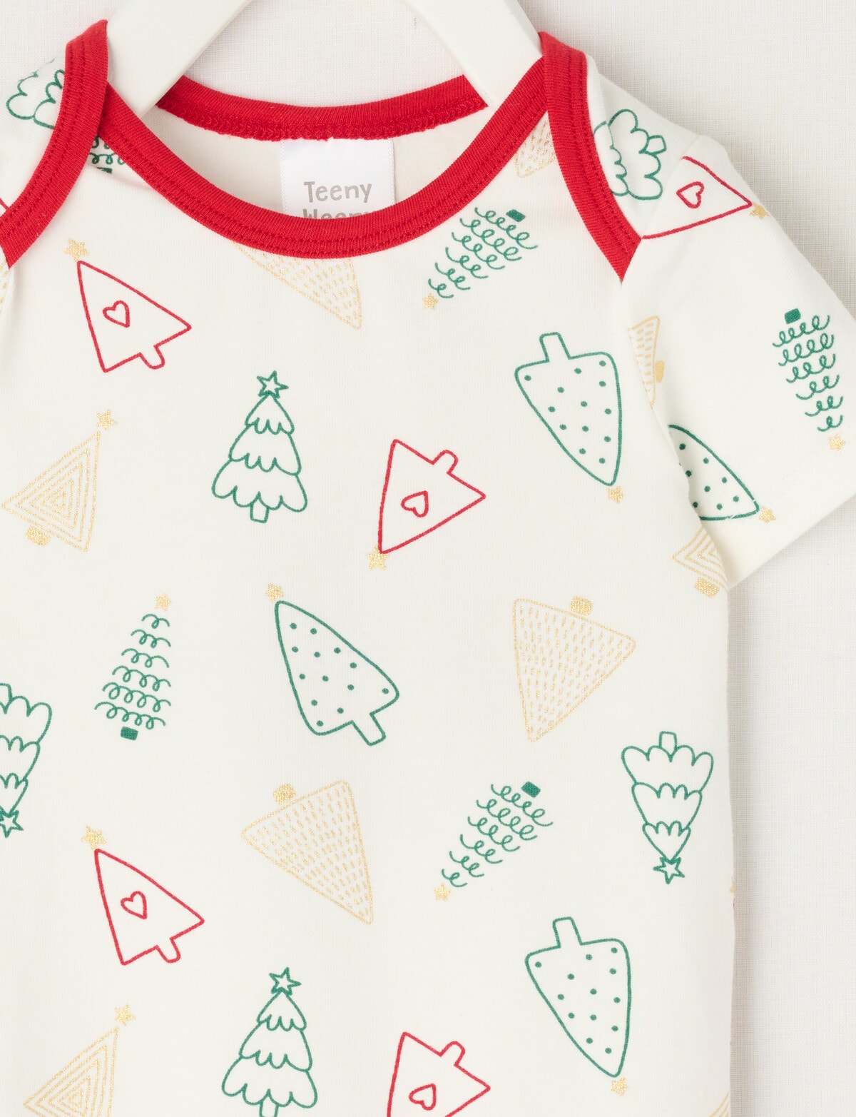 Teeny Weeny Christmas Novelty Xmas Trees Short-Sleeve Bodysuit, White ...