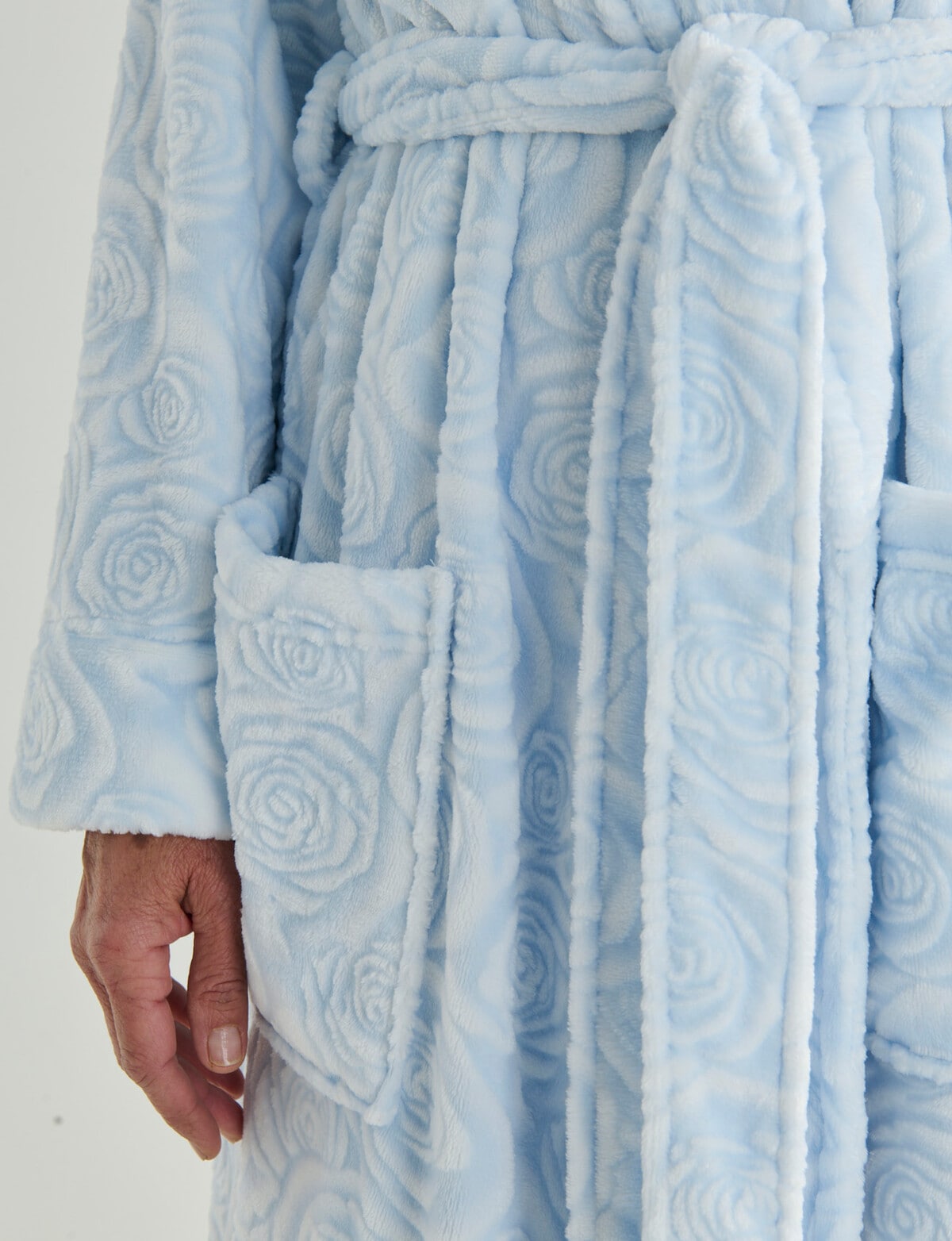 Ruby & Bloom Rose Textured Robe, Pale Blue, 10-26 - Robes