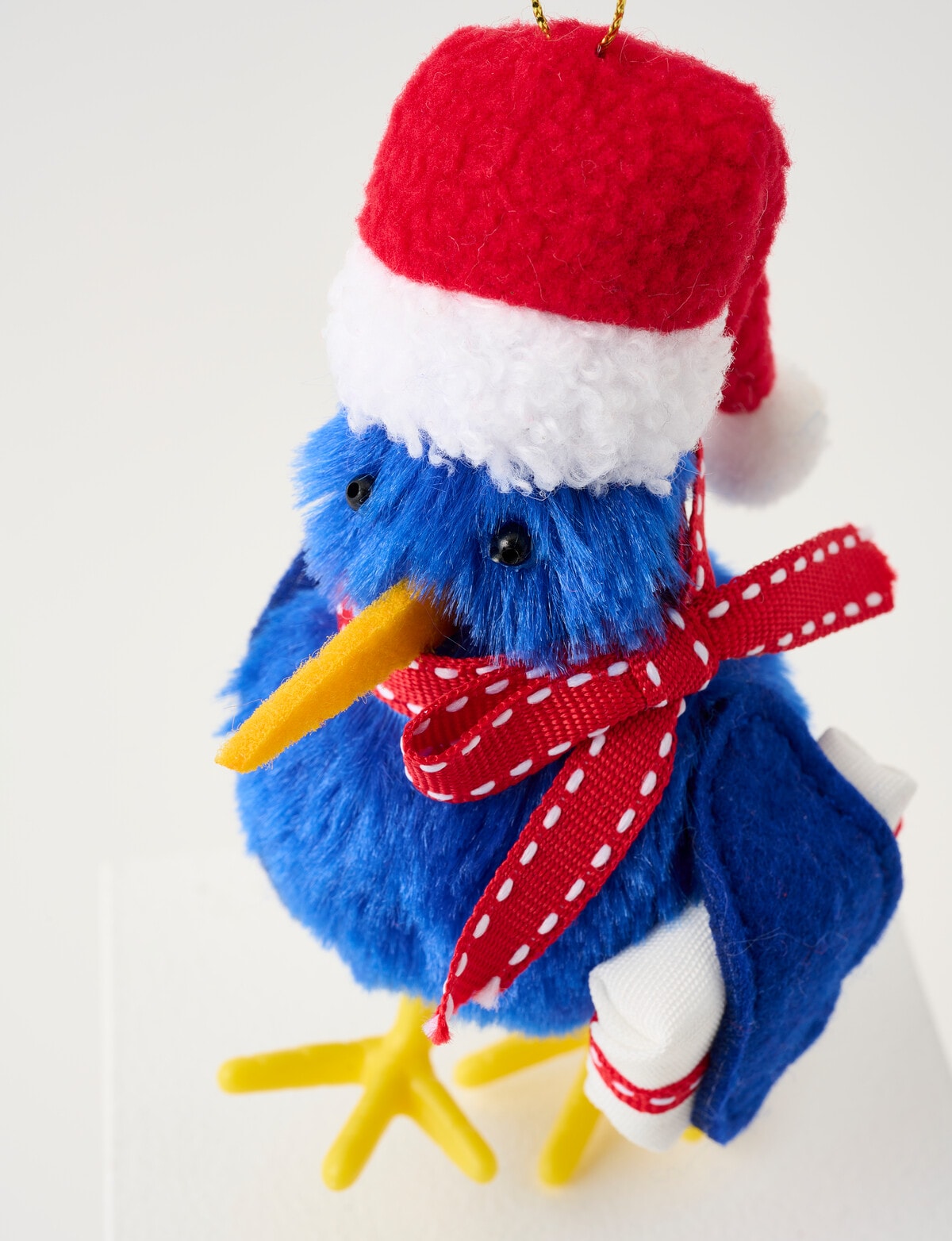 Christmas Shop Fabric Ornament, Pukeko with Present - Tree Decorations