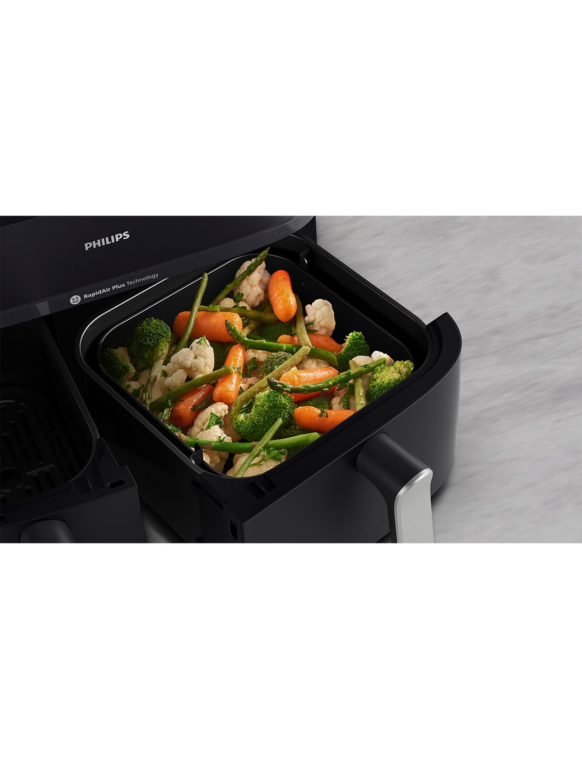 Philips Dual Basket with Steam XXL Air Fryer, Black, NA551/00 - Air Fryers