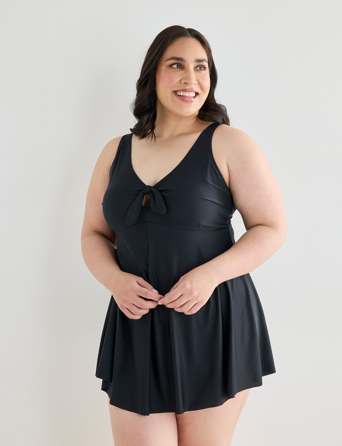 Zest Resort Curve Swim Dress, Black - Swimwear
