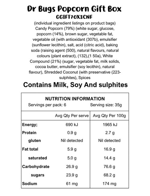 Dr Bugs Gourmet Popcorn Giftbox, 3x70g - Food