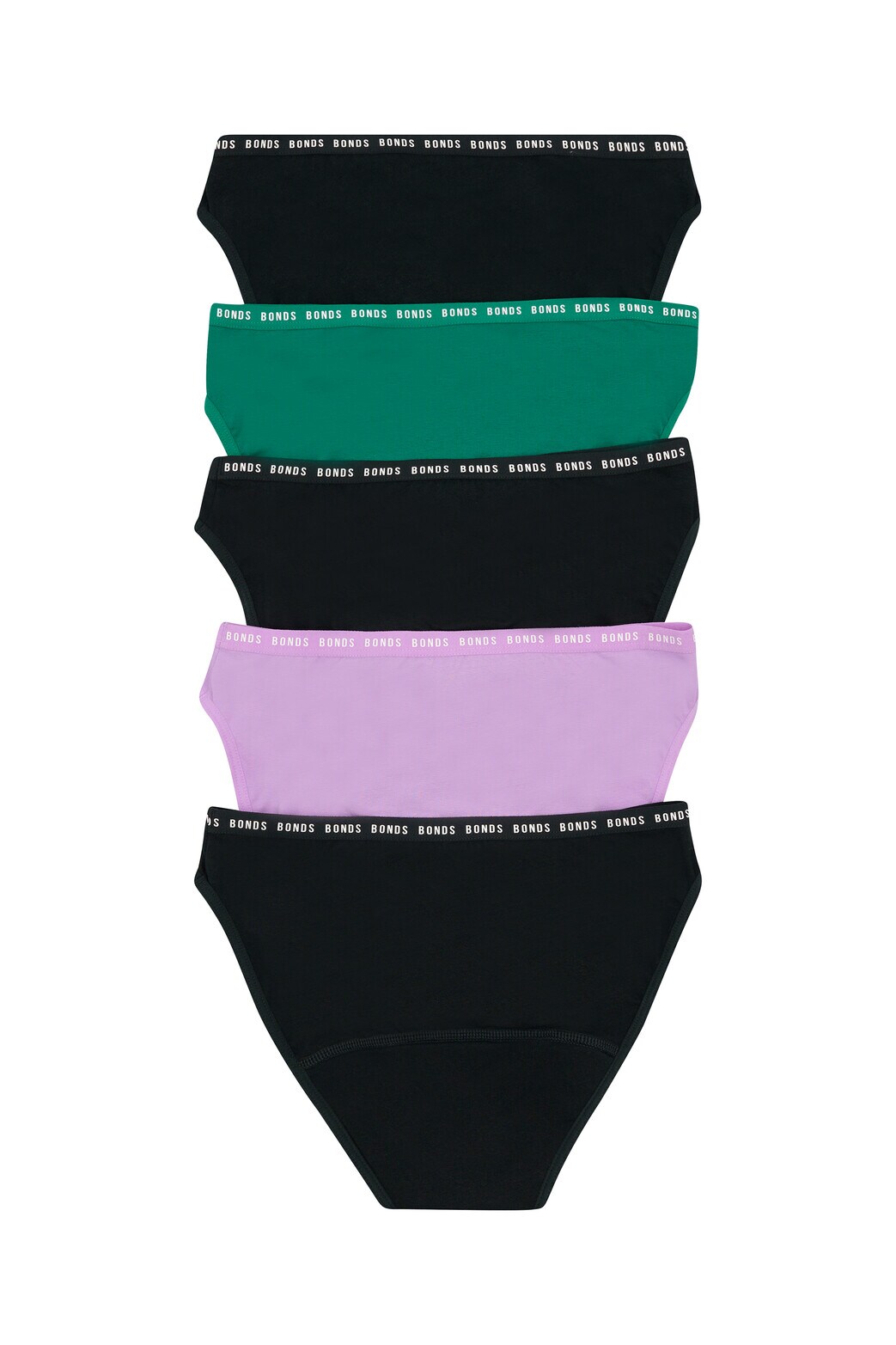 Bonds Bloody Comfy Undies Bikini Brief, 5-Pack, Forest, Mer & Black ...