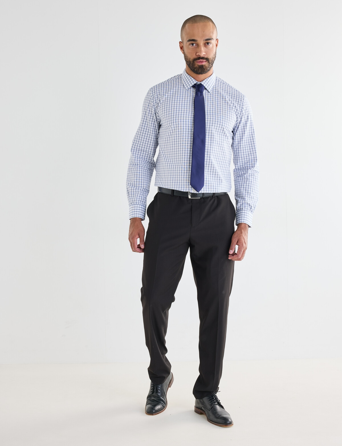Laidlaw + Leeds Check Long Sleeve Shirt, White - Formal Shirts