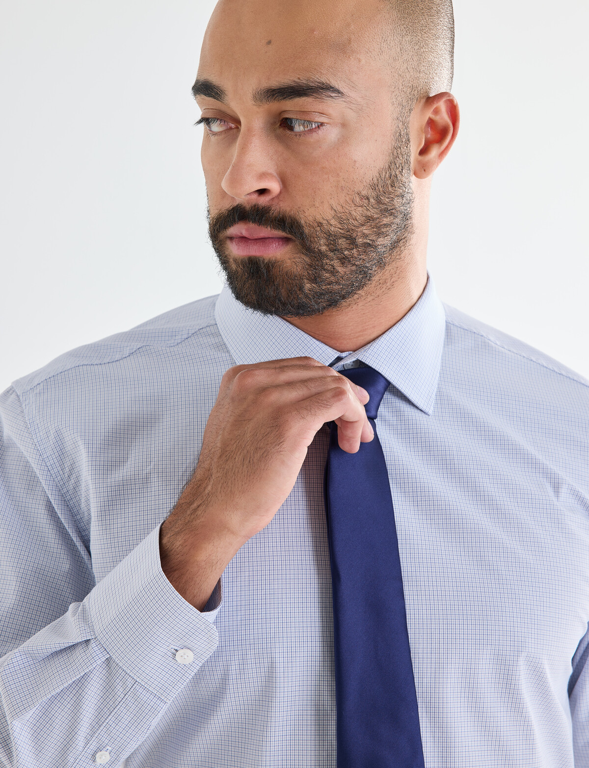 Laidlaw + Leeds Micro Check Long Sleeve Shirt, White - Formal Shirts