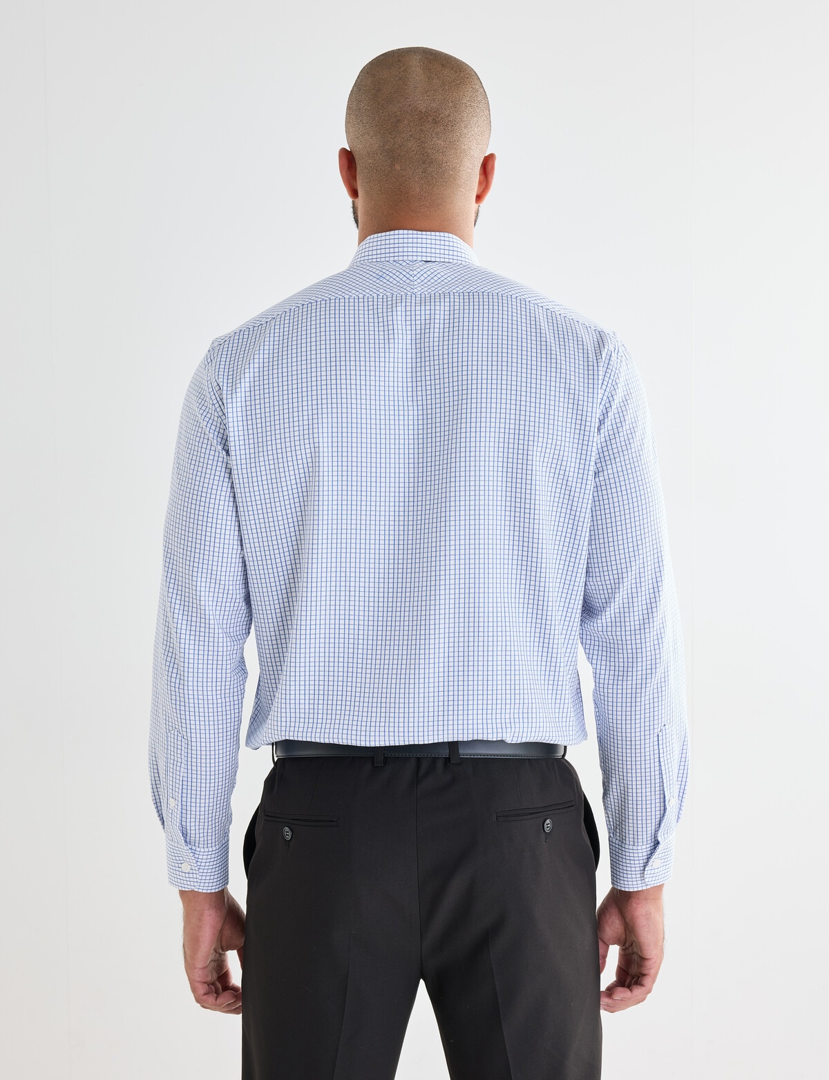 Laidlaw + Leeds Multi Text Check Long Sleeve Shirt, White - Formal Shirts