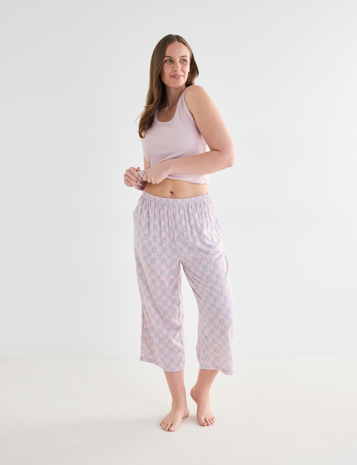 Whistle Sleep Shelf Bra Tank Top, Pink - Pyjamas