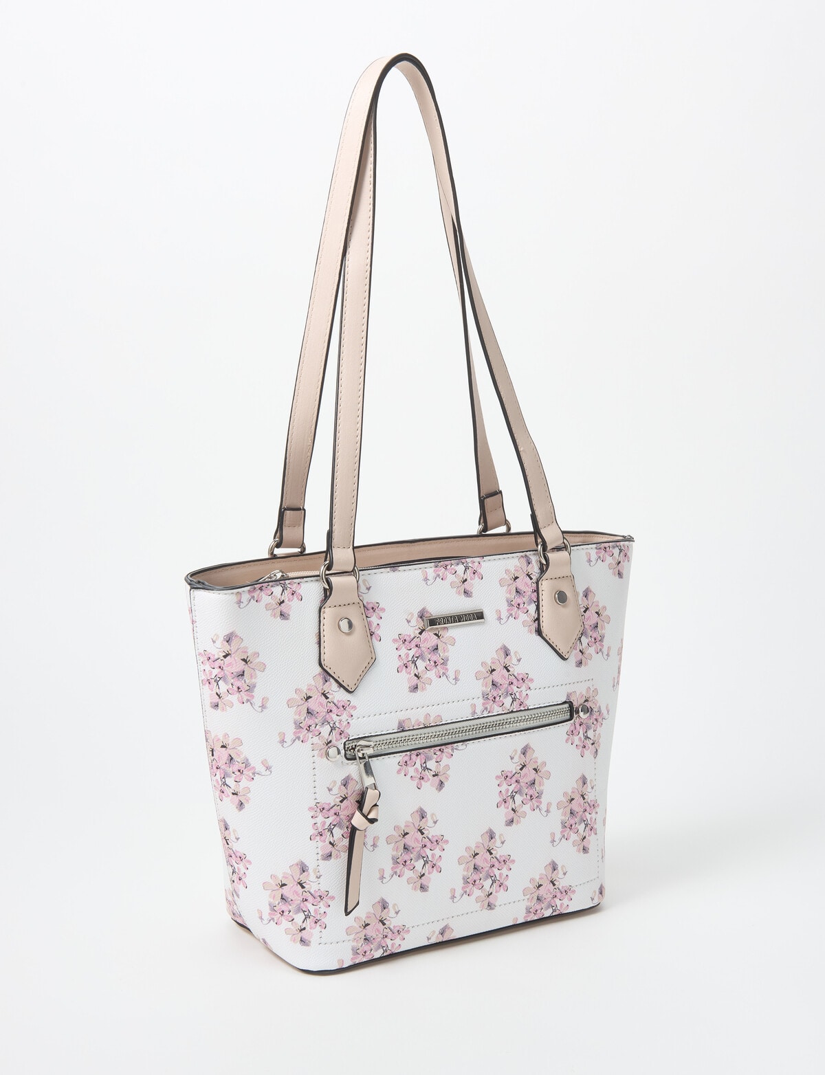 Pronta Moda Floral Shopper Bag, White - Handbags