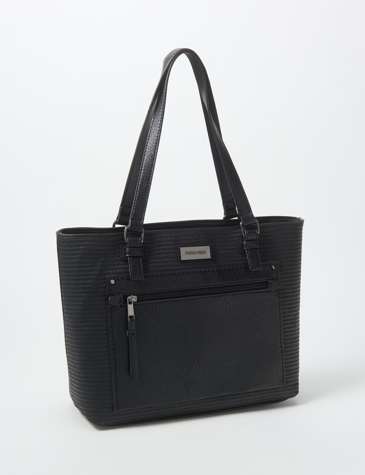 Pronta Moda Seagrass Tote Bag, Black - Handbags