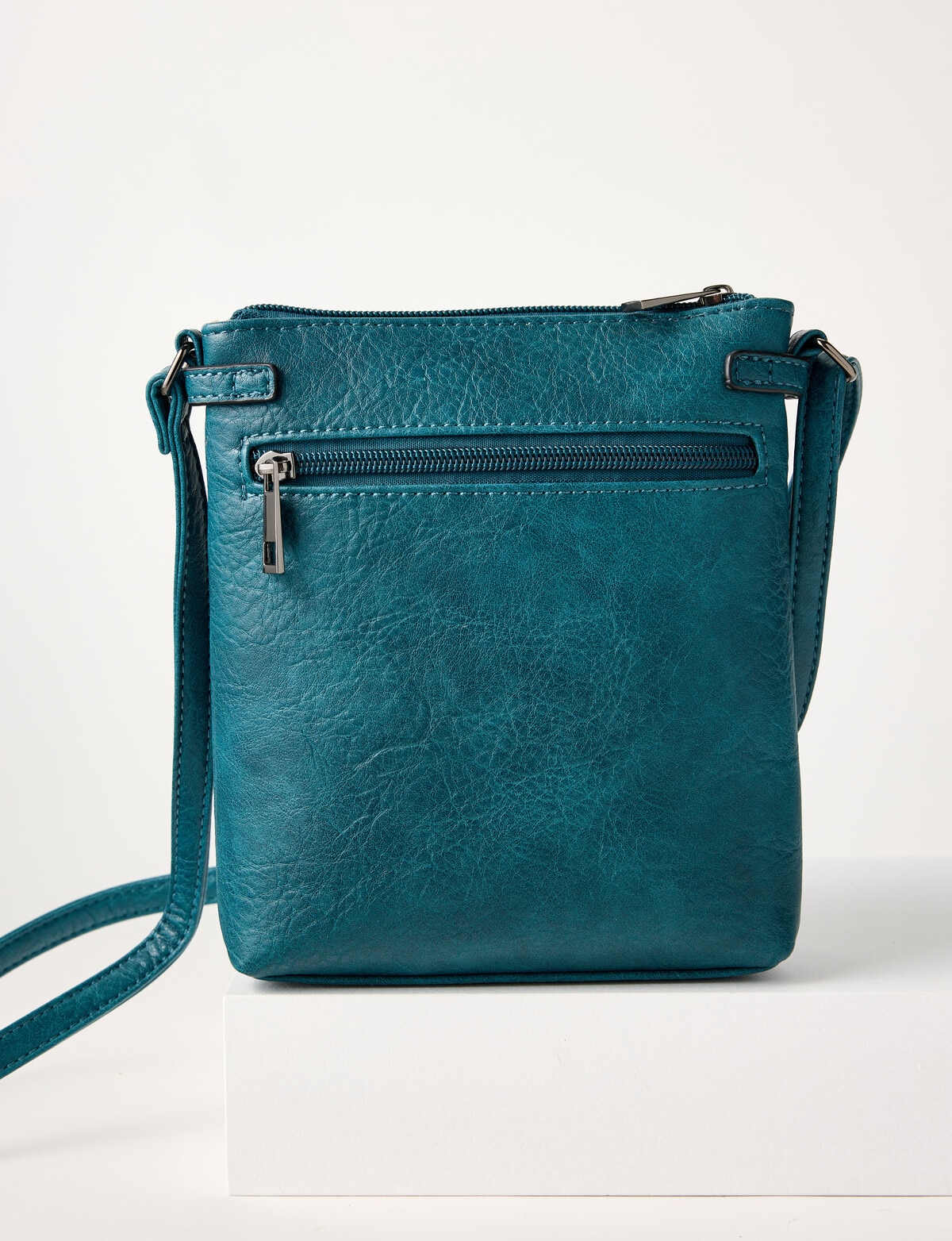 Pronta Moda Rivet Detail Small Crossbody Bag, Blue - Handbags
