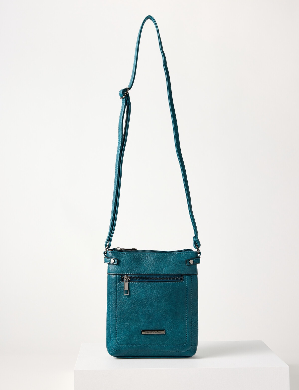 Pronta Moda Rivet Detail Small Crossbody Bag, Blue - Handbags