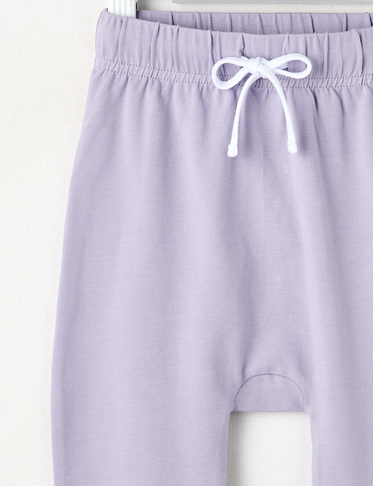 Little Bundle Essentials Stretch Cotton Pant, Purple & White - Pants ...