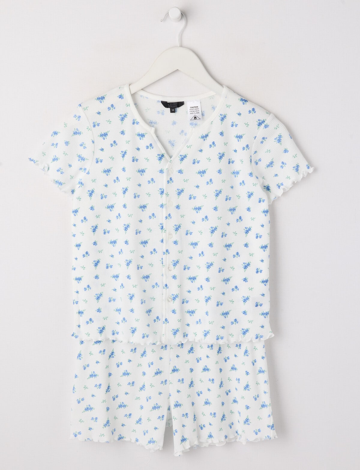 Sleep Squad Floral Waffle Short PJ Set, Barely Blue, 8-16 - Childrens ...