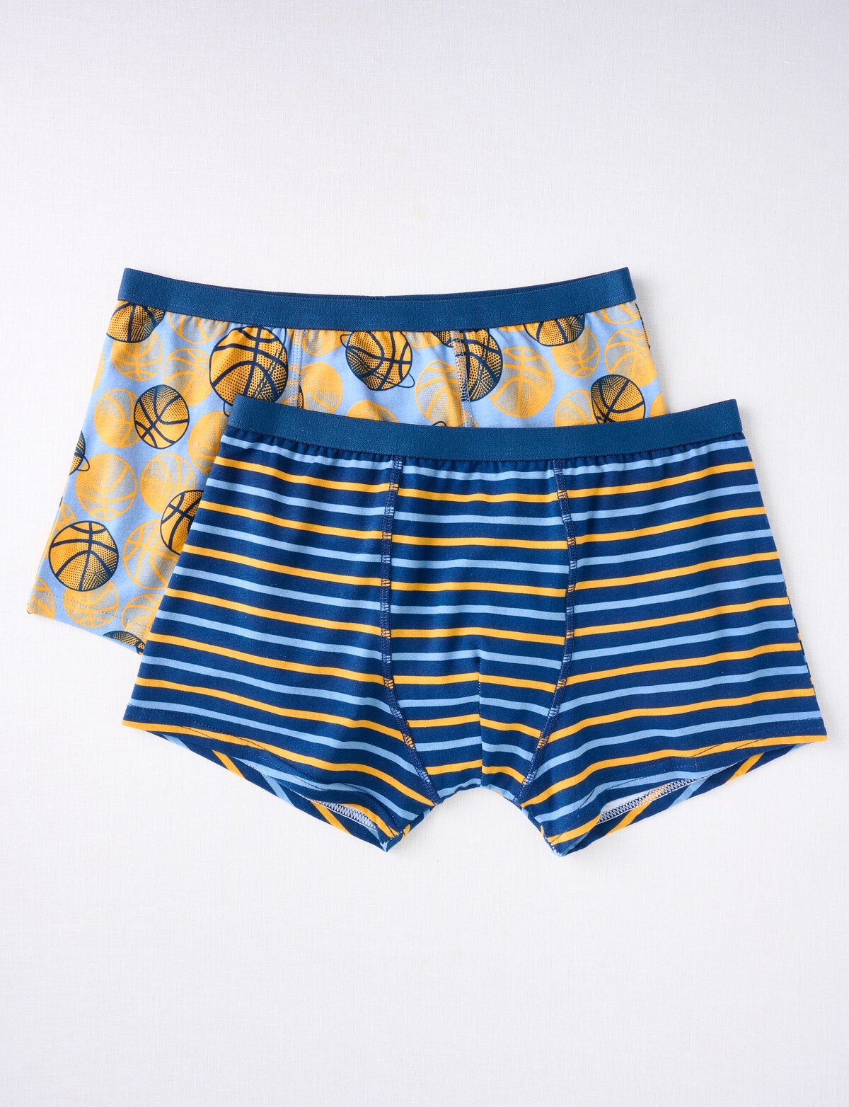 Blue Ink Baseball Stripe Trunks, 2-Pack, Navy, 2-16 - Underwear