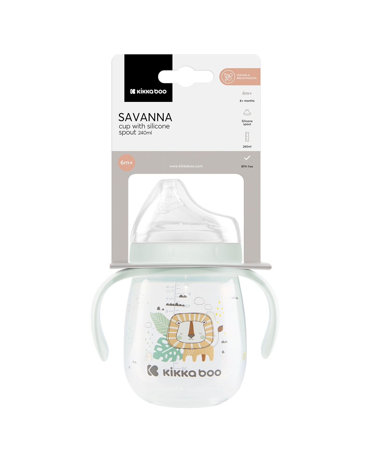 Kikkaboo Cup with Spout, 240ml, Savanna Mint - Feeding