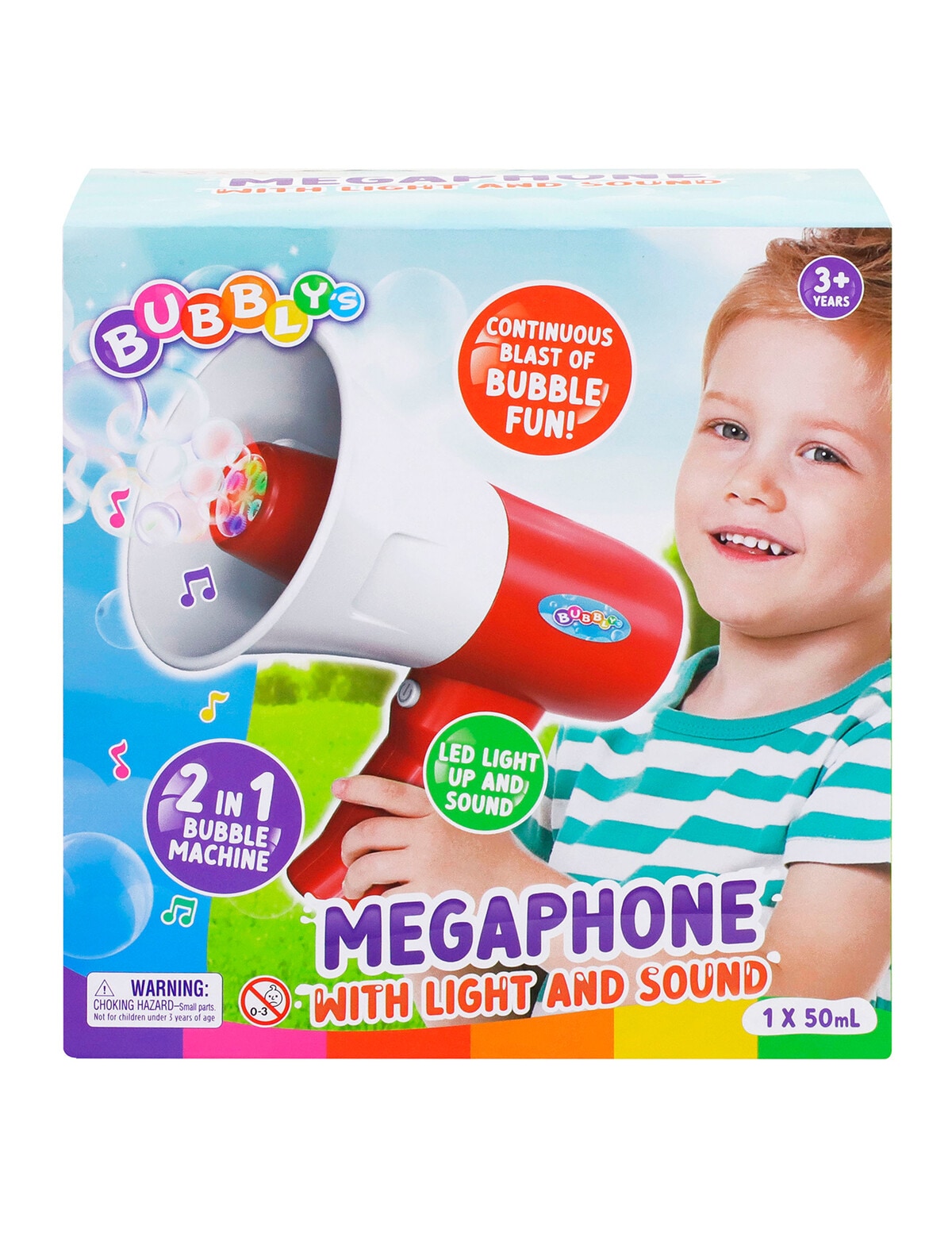 Bubbly's Megaphone Light With Bubble Solution - Scooters & Outdoor Toys