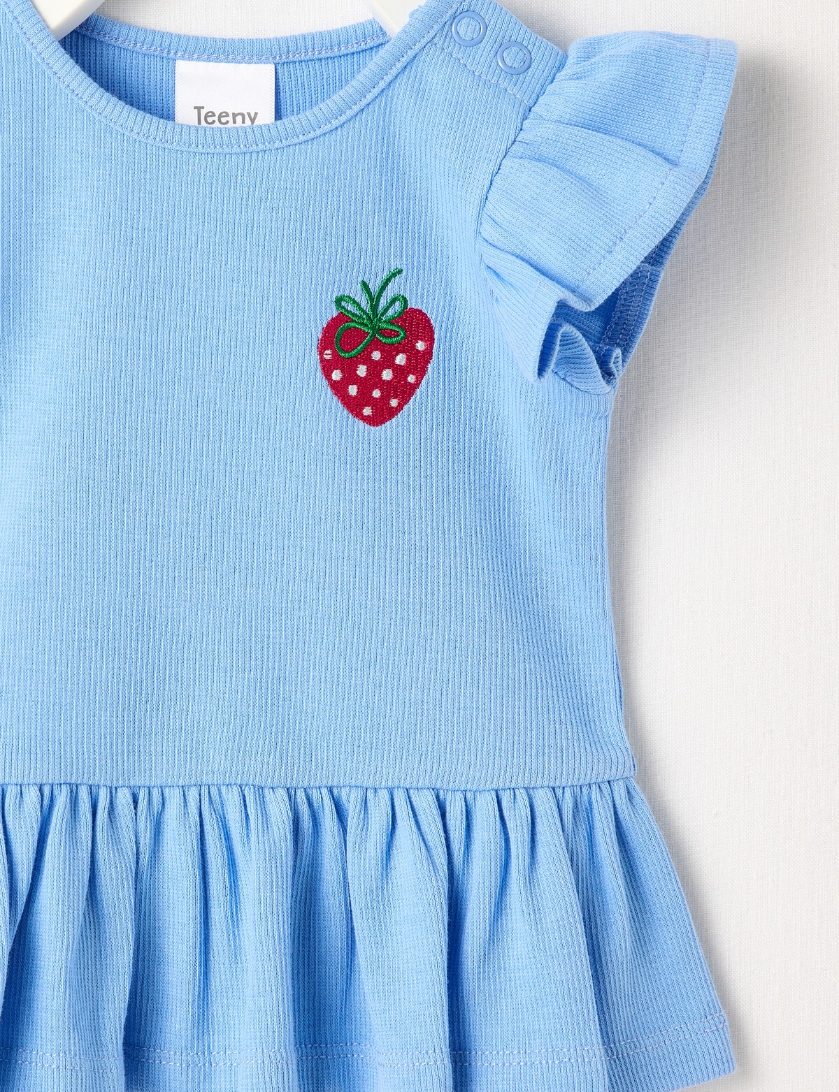 Teeny Weeny Lady Bug Play Short-Sleeve Rib Strawberry Peplum Tee, Blue ...