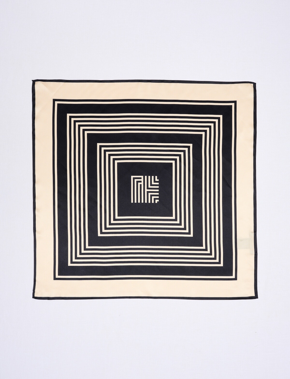 Boston + Bailey Silk Square Geo Print Scarf, Black & Beige - Scarves ...