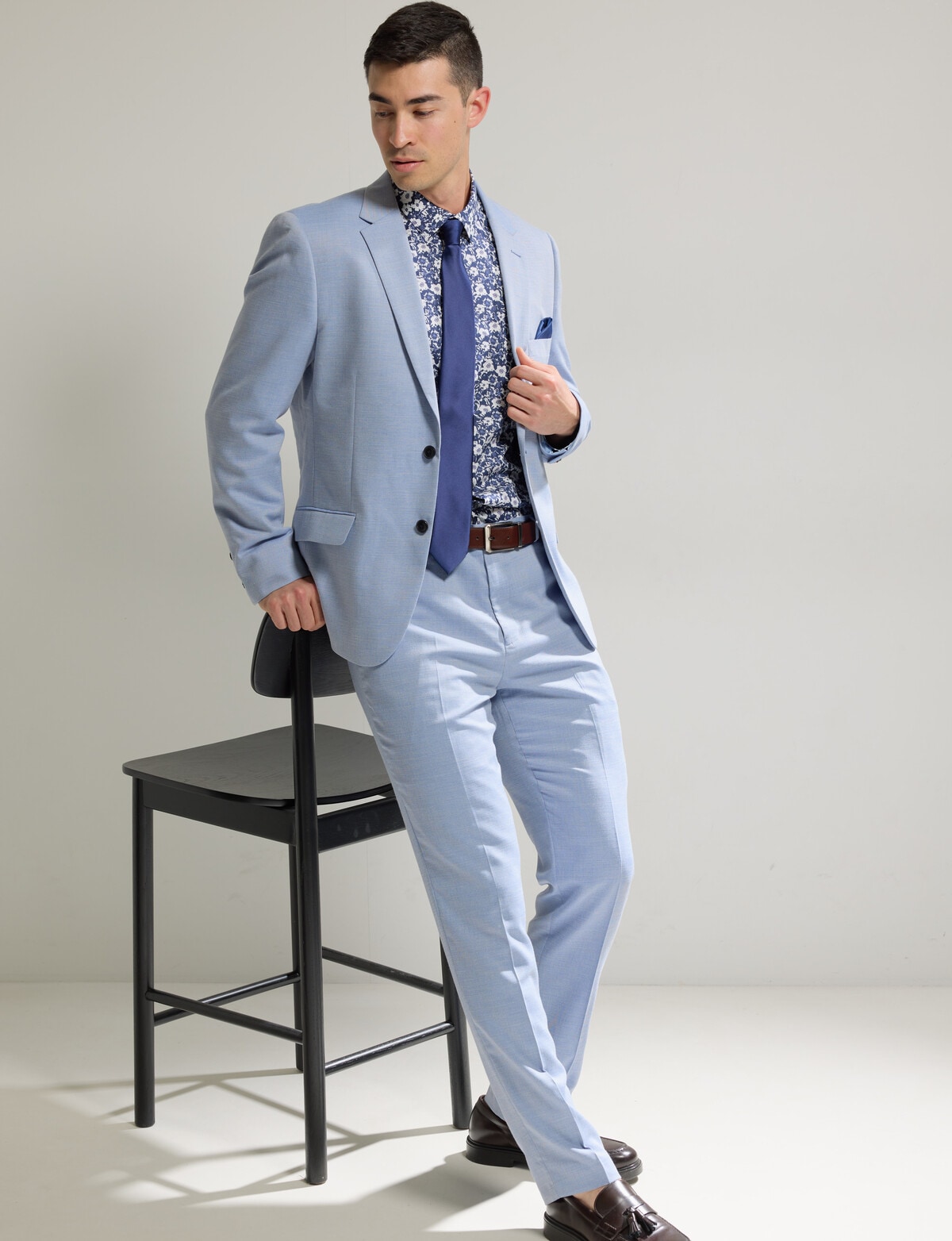 Laidlaw + Leeds Texture Stretch Tailored Jacket, Light Blue - Suit ...