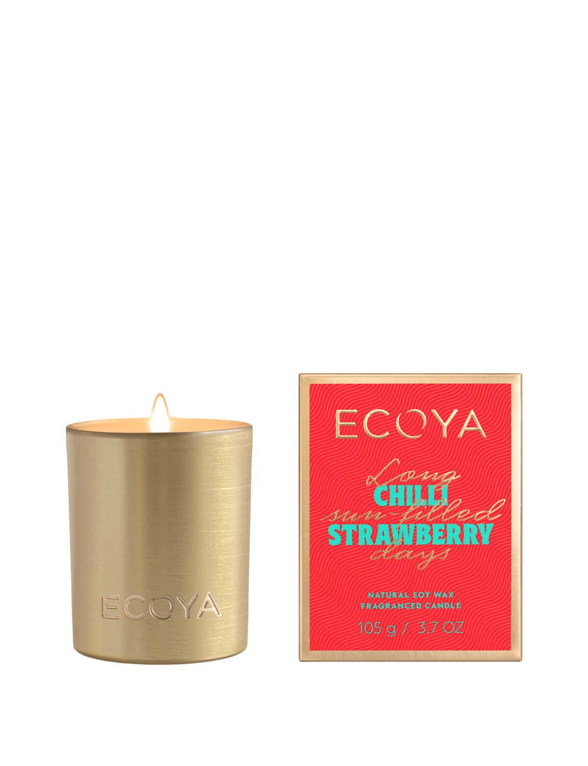 Ecoya Mini Goldie Candle, Chilli Strawberry, 105g - Beauty Clearance