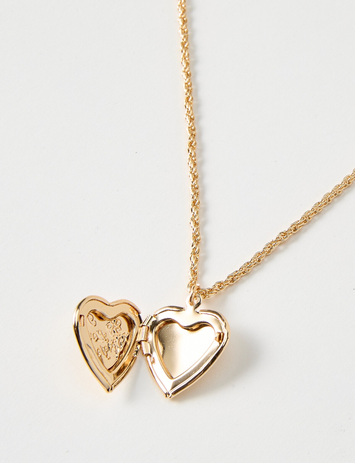 Whistle Accessories Heart Locket Necklace, Gold Tone - Fashion Jewellery
