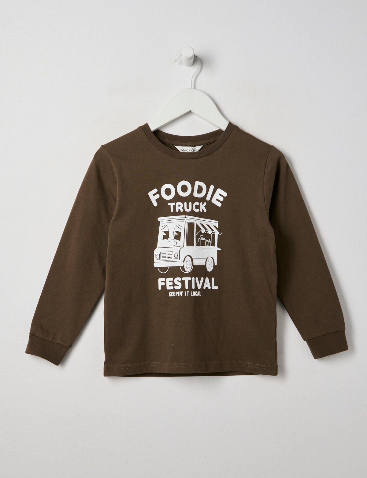 Mac & Ellie Food Truck Long Sleeve Cuffed Tee, Chocolate - T-Shirts ...