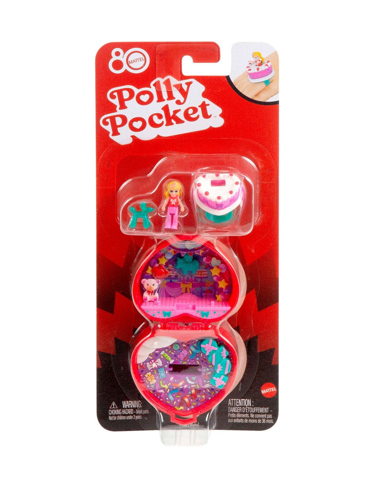 Polly Pocket Mattel 80th Anniversary Ring Box Compact - Dolls & Accessories