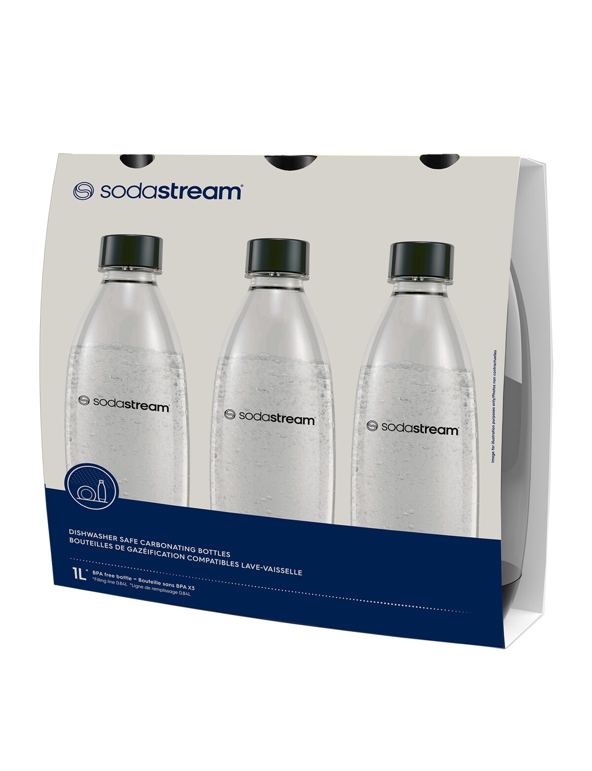 Sodastream 1 Litre Fuse Bottle Triple Pack, Black - Sodastream