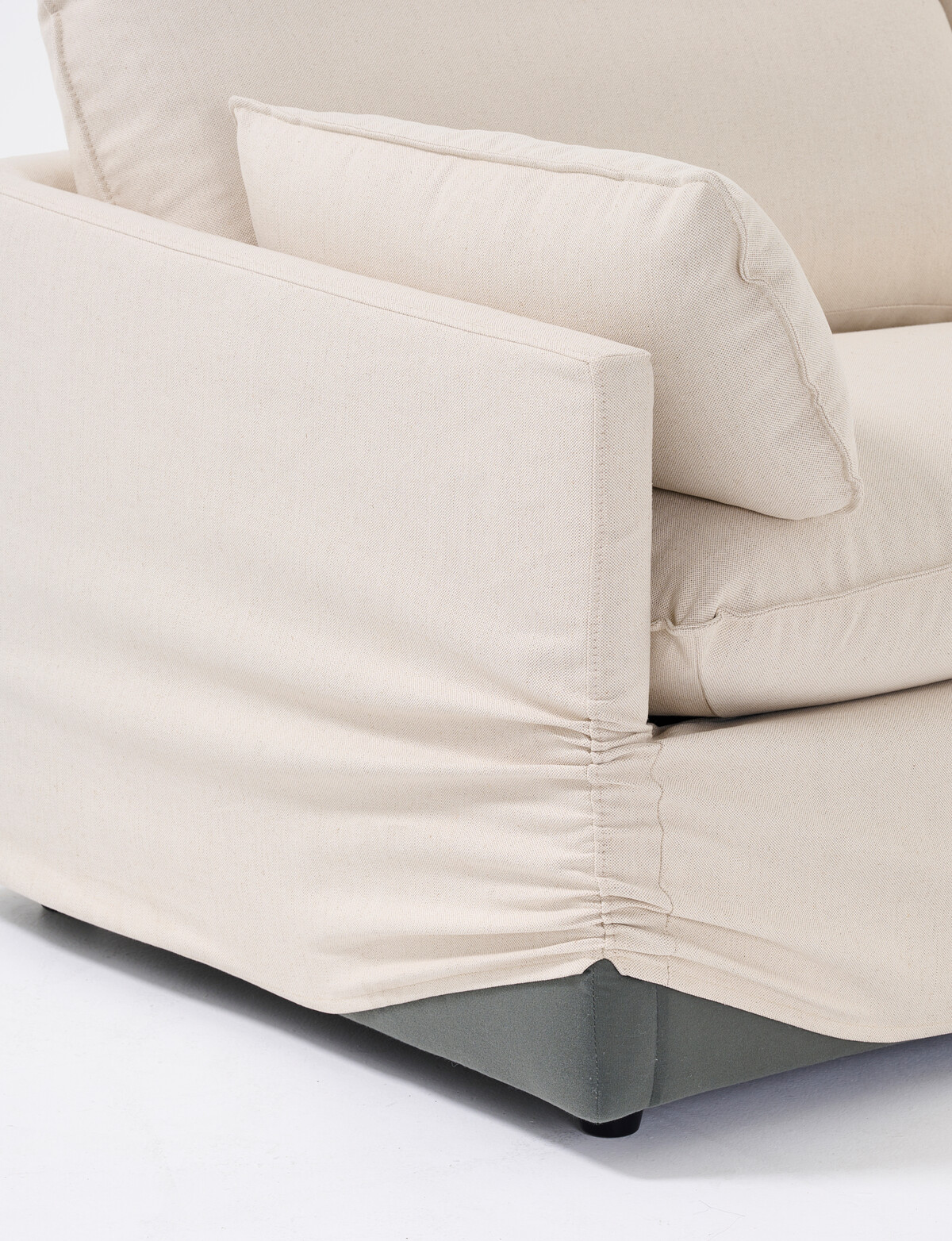 Marcello&Co Aspen Cover Fabric Chair, Natural - Sofas