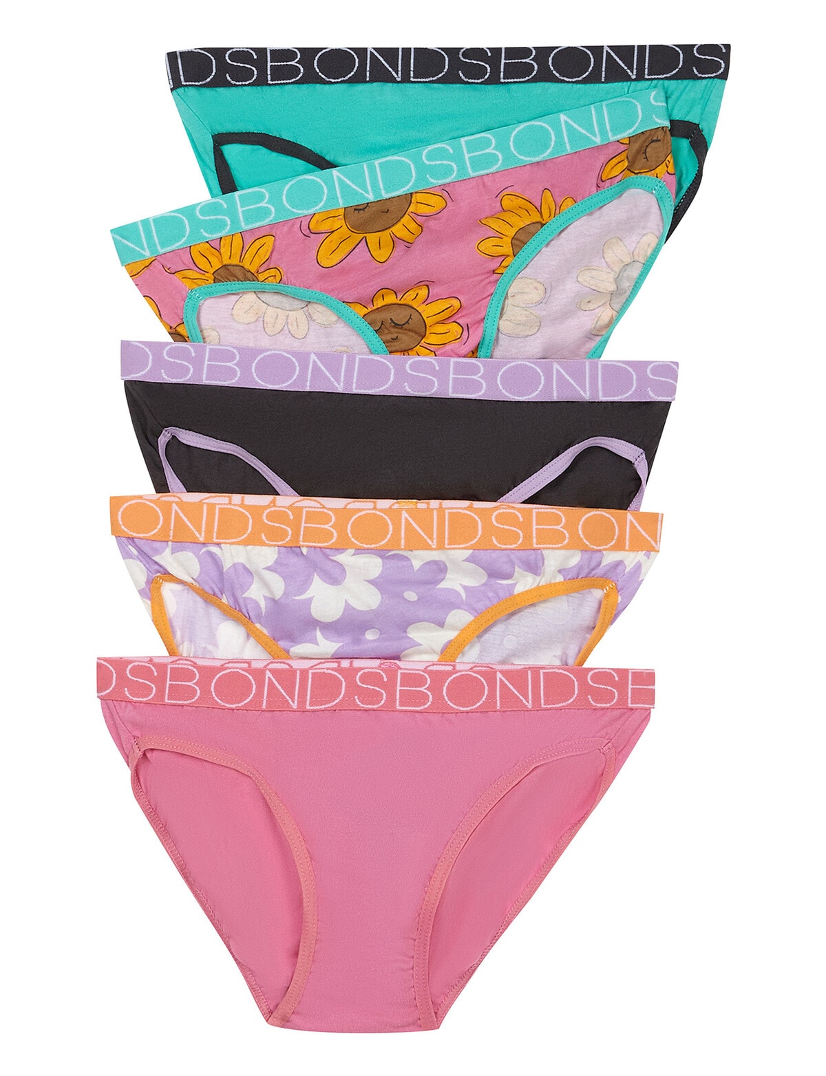Bonds Sunflower Multipack Bikini Brief, 5-Pack , Pink Multi - Underwear