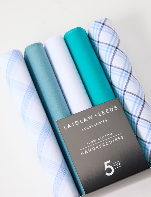 Laidlaw + Leeds Handkerchief, 5-Pack, Green - Handkerchiefs