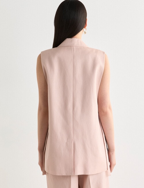 State of play Lloyd Sleeveless Lyocell Blend Blazer, Rose Quartz ...